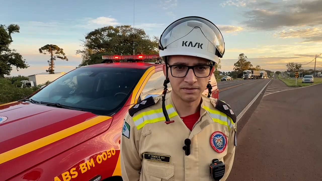 Tenente do Corpo de Bombeiros detalha atendimento à vítimas de acidente na BR-277